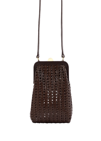Mehry Mu Kadın Kahverengi Örgü Dokulu Çanta EU