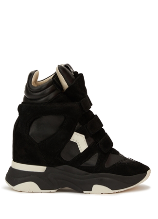 Isabel Marant Kadın Siyah Beyaz Deri Sneaker 40 EU