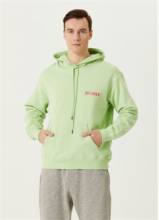 Qollanchi Erkek Arcadian Yeşil Kapüşonlu Baskılı Sweatshirt Yeşil M EU