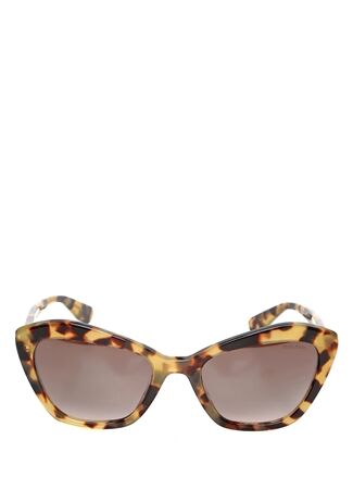 Miu Kadın Cat Eye Formlu Turtle Desen Güneş Gözlüğü Kahverengi 55 EU