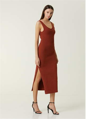 Nisse Kadın Turuncu Midi Elbise 36 EU Nisse Kadın Turuncu Midi Elbise 36 EU