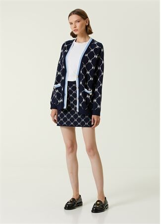 Maje Kadın Lacivert Jakarlı Mini Etek 34 FR