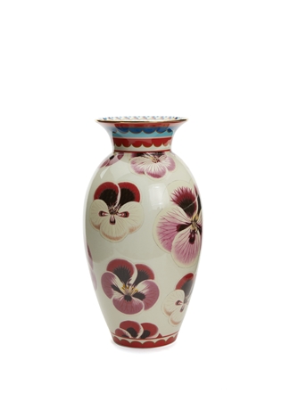 La Doublej Amphora Çiçek Desenli Porselen Vazo Çok Renkli