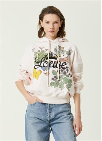 Loewe Kadın Beyaz Karışık Baskılı Logolu Sweatshirt XS EU