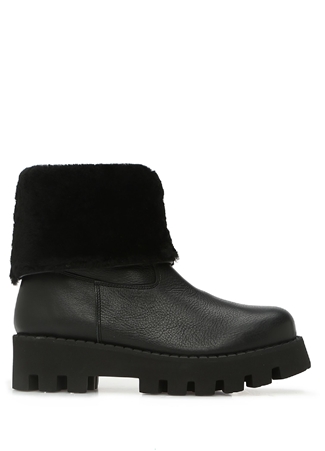 Paloma Barcelo Kadın Pessoa Siyah Deri Kar Botu 36 EU