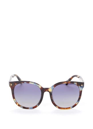 Valentino Kadın Turtle Desenli Yuvarlak Formlu Güneş Gözlüğü 57 EU