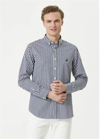 Beymen Club Erkek Slim Fit Mavi Mini Ekoseli Gömlek Lacivert S Beymen Club Erkek Slim Fit Mavi Mini Ekoseli Gömlek Lacivert S
