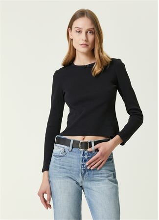 Faraway Kadın Beau Siyah Çizgi Dokulu T-shirt S EU