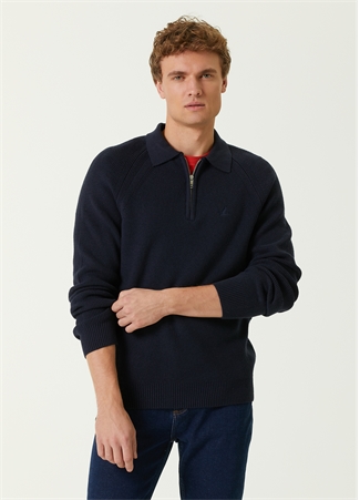 Beymen Club Erkek Lacivert Polo Yaka Fitilli Kazak S Beymen Club Erkek Lacivert Polo Yaka Fitilli Kazak S