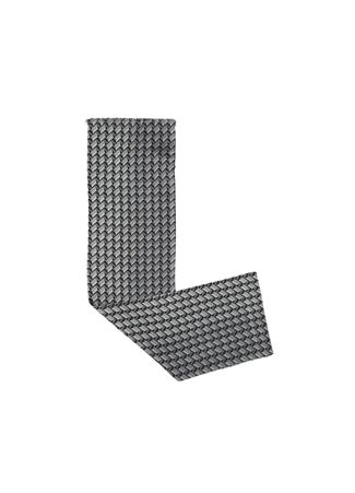 Pal Zileri Erkek Gri Geometrik Desenli İpek Atkı EU