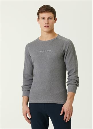 Bassigue Erkek Gri Dokulu Sweatshirt S EU