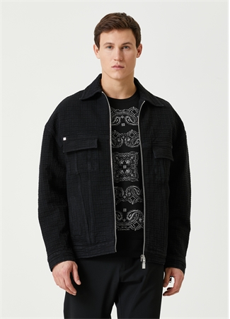 Givenchy Erkek Siyah Logo Desenli Denim Ceket L EU Givenchy Erkek Siyah Logo Desenli Denim Ceket L EU