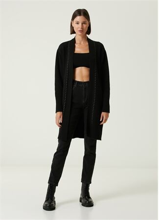 Academia Kadın Siyah Trok Detaylı Kuşaklı Yün Hırka XS Academia Kadın Siyah Trok Detaylı Kuşaklı Yün Hırka XS