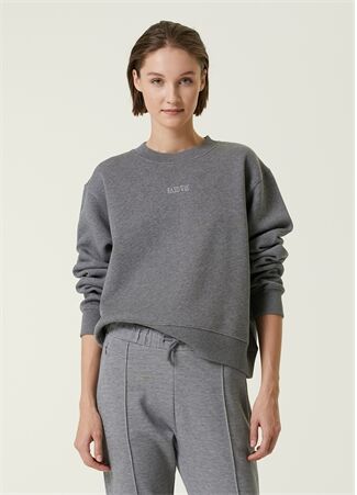 Bassigue Kadın Gri Logolu Sweatshirt L EU