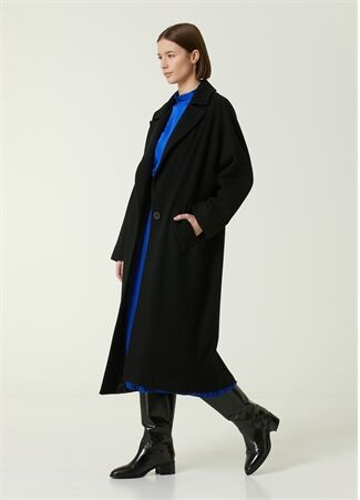 Beymen Club Kadın Siyah İçi Astarlı Klasik Uzun Yün Palto 36