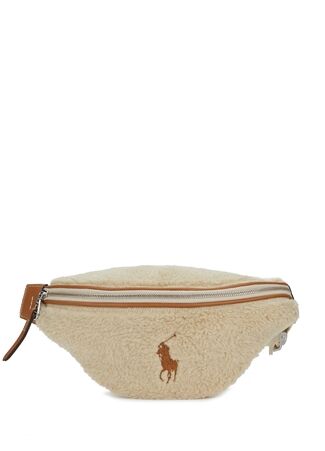Polo Ralph Lauren Kadın Krem Logolu Shearlingli Bel Çantası Bej EU Polo Ralph Lauren Kadın Krem Logolu Shearlingli Bel Çantası Bej EU