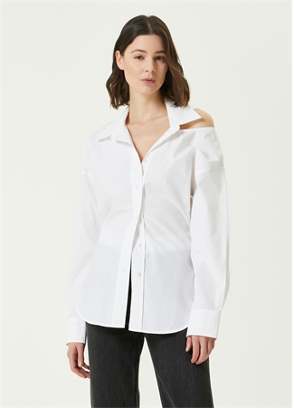 T by Alexander Wang Kadın Beyaz Asimetrik Kesim Detaylı Gömlek S EU T by Alexander Wang Kadın Beyaz Asimetrik Kesim Detaylı Gömlek S EU