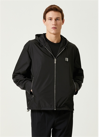 Givenchy Erkek Siyah Kapüşonlu Logolu Mont 54 IT Givenchy Erkek Siyah Kapüşonlu Logolu Mont 54 IT