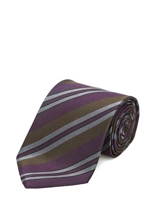 Isaia Erkek Colorblocked Çizgili İpek Kravat EU Isaia Erkek Colorblocked Çizgili İpek Kravat EU