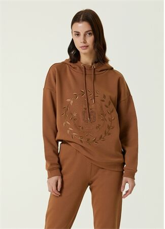 Network Kadın Basic Fit Kahverengi Sweatshirt XS EU