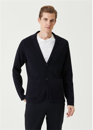 Paul Smith Erkek Lacivert Yün Triko Ceket XL EU