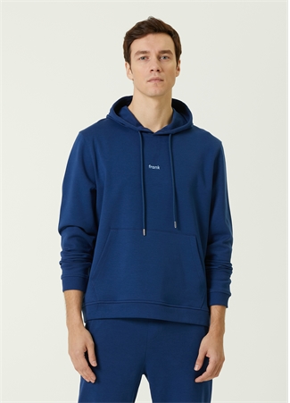 John Frank Erkek Saks Kapüşonlu Logolu Basic Sweatshirt Mavi S EU John Frank Erkek Saks Kapüşonlu Logolu Basic Sweatshirt Mavi S EU