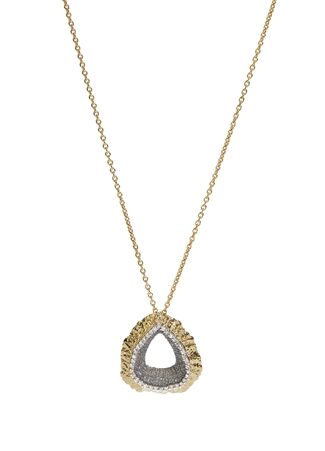 Urart Kadın Obruk Damla Formlu Pırlantalı Altın Rengi Kolye EU