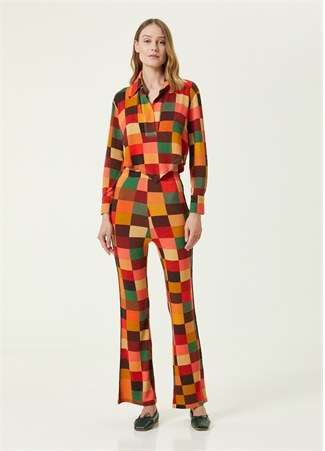 Anim Kadın Eames Kareli Bol Paça Pantolon S EU Anim Kadın Eames Kareli Bol Paça Pantolon S EU