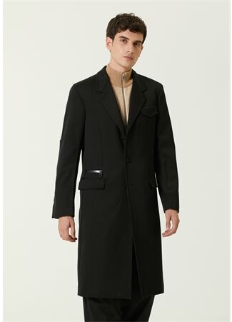 Salvatore Ferragamo Erkek Siyah Yün Palto 48 IT