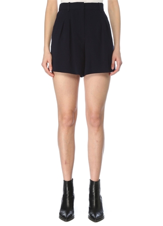 Maje Kadın Lacivert Yüksek Bel Pilili Şort 34 FR