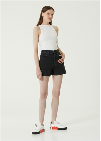 Off-White Kadın Füme Yırtmaç Detaylı Jean Şort Gri 25 US Off-White Kadın Füme Yırtmaç Detaylı Jean Şort Gri 25 US