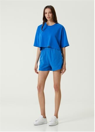 Academia Kadın Mavi Jersey Şort XS