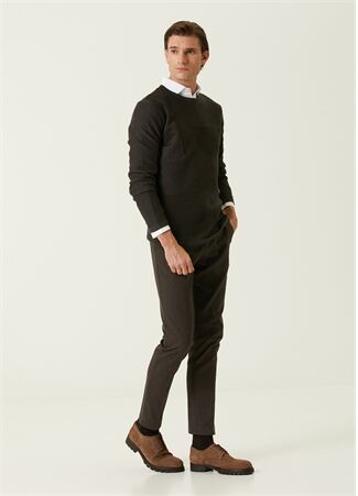 Network Erkek Slim Fit Kahverengi Pantolon 46-6N EU