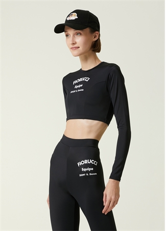 FIORUCCI Kadın Siyah Logolu Uzun Kol Crop T-shirt S EU FIORUCCI Kadın Siyah Logolu Uzun Kol Crop T-shirt S EU