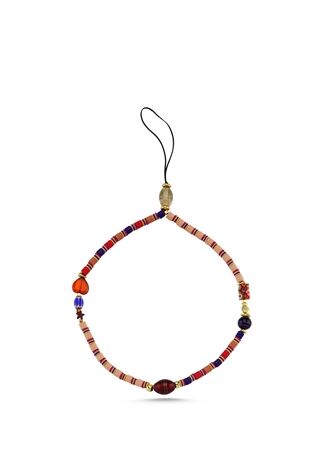 Berrin Özkan Kadın Krem Boncuklu Telefon Askısı EU