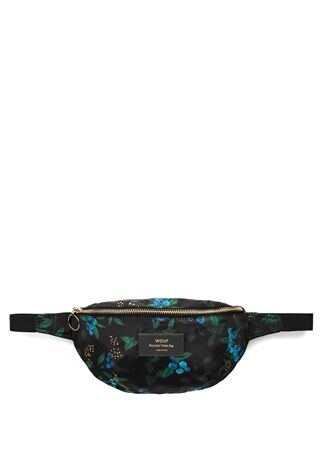 Wouf Kadın Isabelle Recycled Desenli Bel Çantası Siyah EU