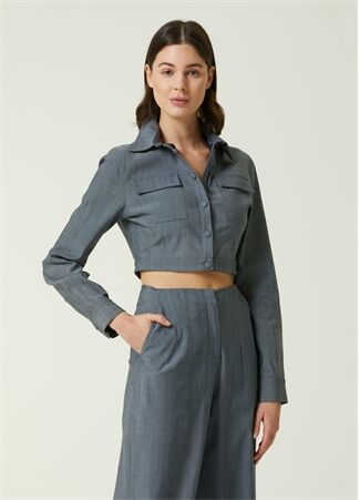 Nisse Kadın Grace Gri Crop Denim Ceket 36 EU Nisse Kadın Grace Gri Crop Denim Ceket 36 EU