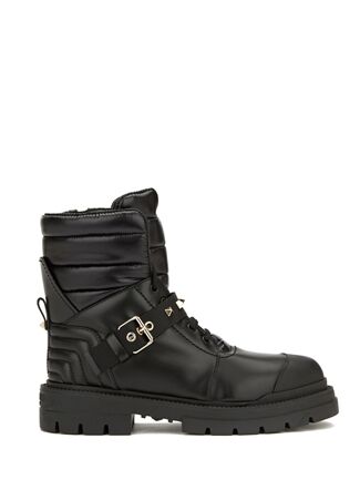 Valentino Garavani Kadın Siyah Kapitoneli Deri Bot 38 EU