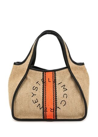 Stella McCartney Kadın Bej Logolu Keten Çanta EU