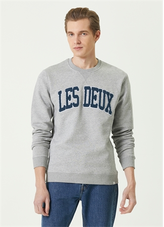 Les Deux Erkek Gri Logolu Sweatshirt S EU Les Deux Erkek Gri Logolu Sweatshirt S EU