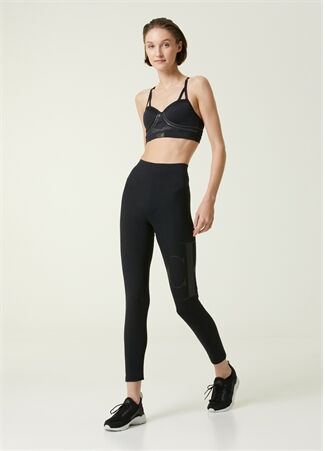 CK Jeans Kadın Siyah Logo Baskılı Tayt S EU