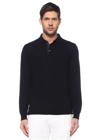 Beymen Collection Erkek Lacivert Polo Yaka Yün Kazak S EU