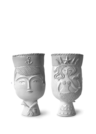 Jonathan Adler Utopia Sailor Mermaid Porselen Vazo Beyaz