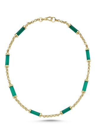 Crush Kadın Zincir Detaylı Altın Rengi Kolye EU