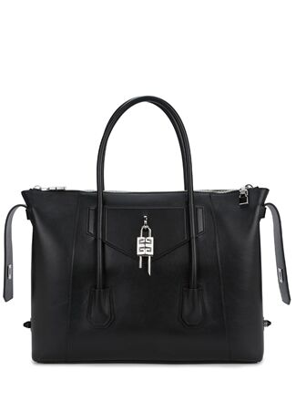Givenchy Kadın Siyah Logolu Deri Omuz Çantası EU