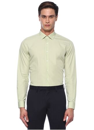Caruso Erkek Yeşil İngiliz Yaka Gömlek 40 IT