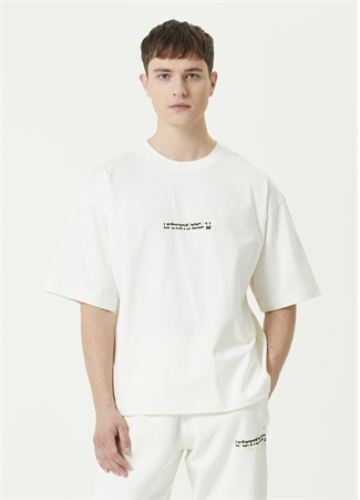 Urban Theory Erkek Beyaz Logo Detaylı T-shirt Bej S EU Urban Theory Erkek Beyaz Logo Detaylı T-shirt Bej S EU