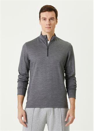 Sease Erkek Gri Yakası Fermuarlı Uzun Kollu Yün T-shirt XL EU Sease Erkek Gri Yakası Fermuarlı Uzun Kollu Yün T-shirt XL EU