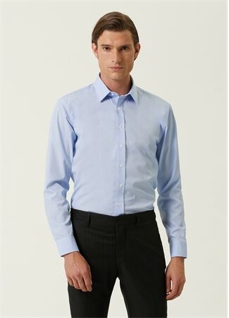 Network Erkek Slim Fit Mavi Gömlek 38 EU