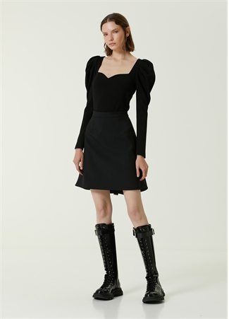 Alexander McQueen Kadın Siyah Arkası Kuşgözü Detaylı Mini Yün Etek 42 IT Alexander McQueen Kadın Siyah Arkası Kuşgözü Detaylı Mini Yün Etek 42 IT